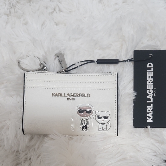 Karl Lagerfeld | Bags | Karl Lagerfeld White Card Holder With Iconic ...